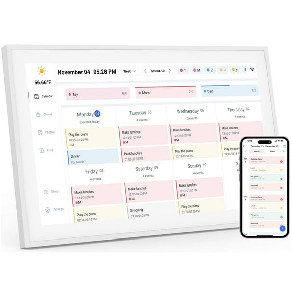Digital Calendar: 21.5 Inch Smart Electronic Calendar Planner & Chore ...