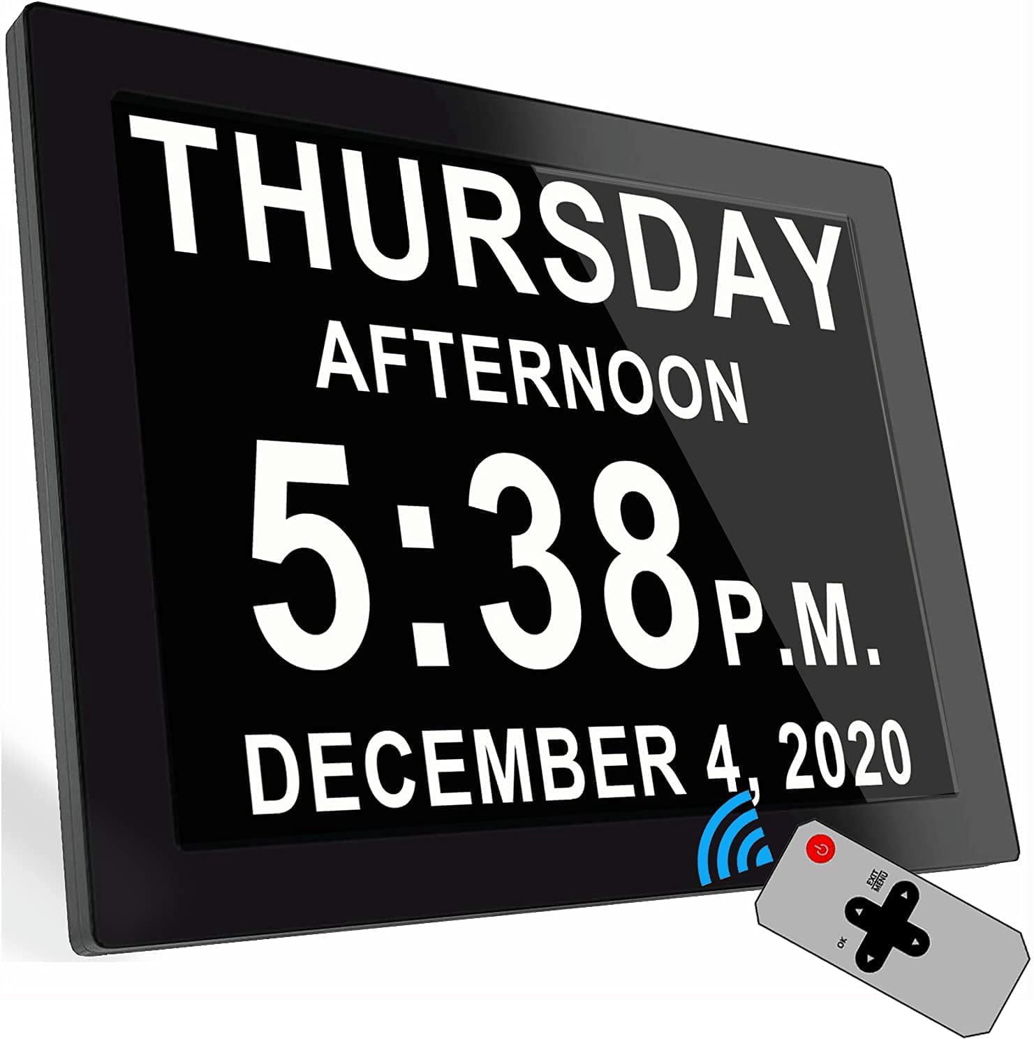 Digital Calendar Alarm Day Clock, with 8” Screen Display, am pm, 5 ...