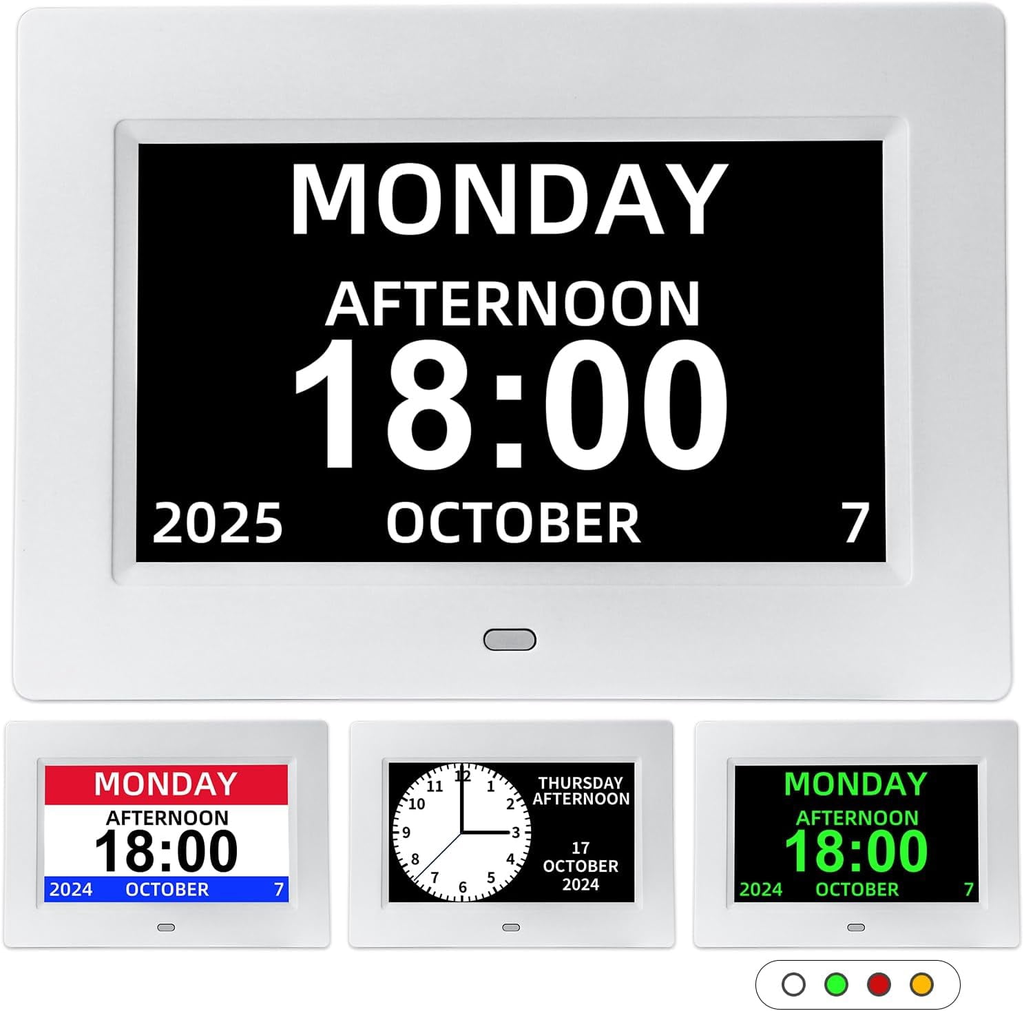Digital Calendar Clock for Seniors, Large Display with Date Day of Week ...
