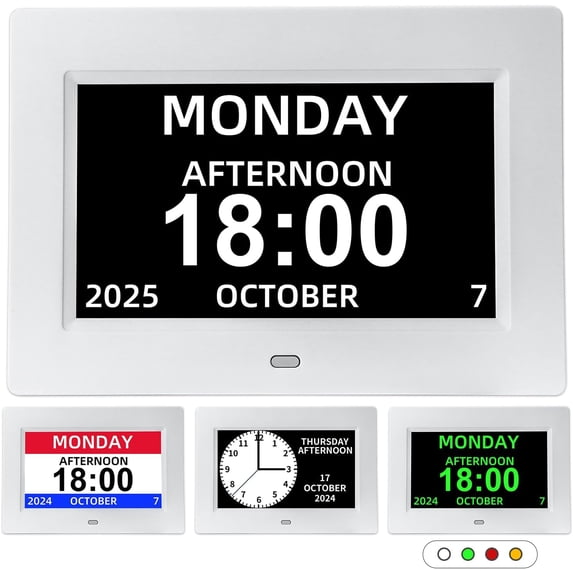 Digital Calendar Clock for Seniors, Large Display with Date Day of Week ...