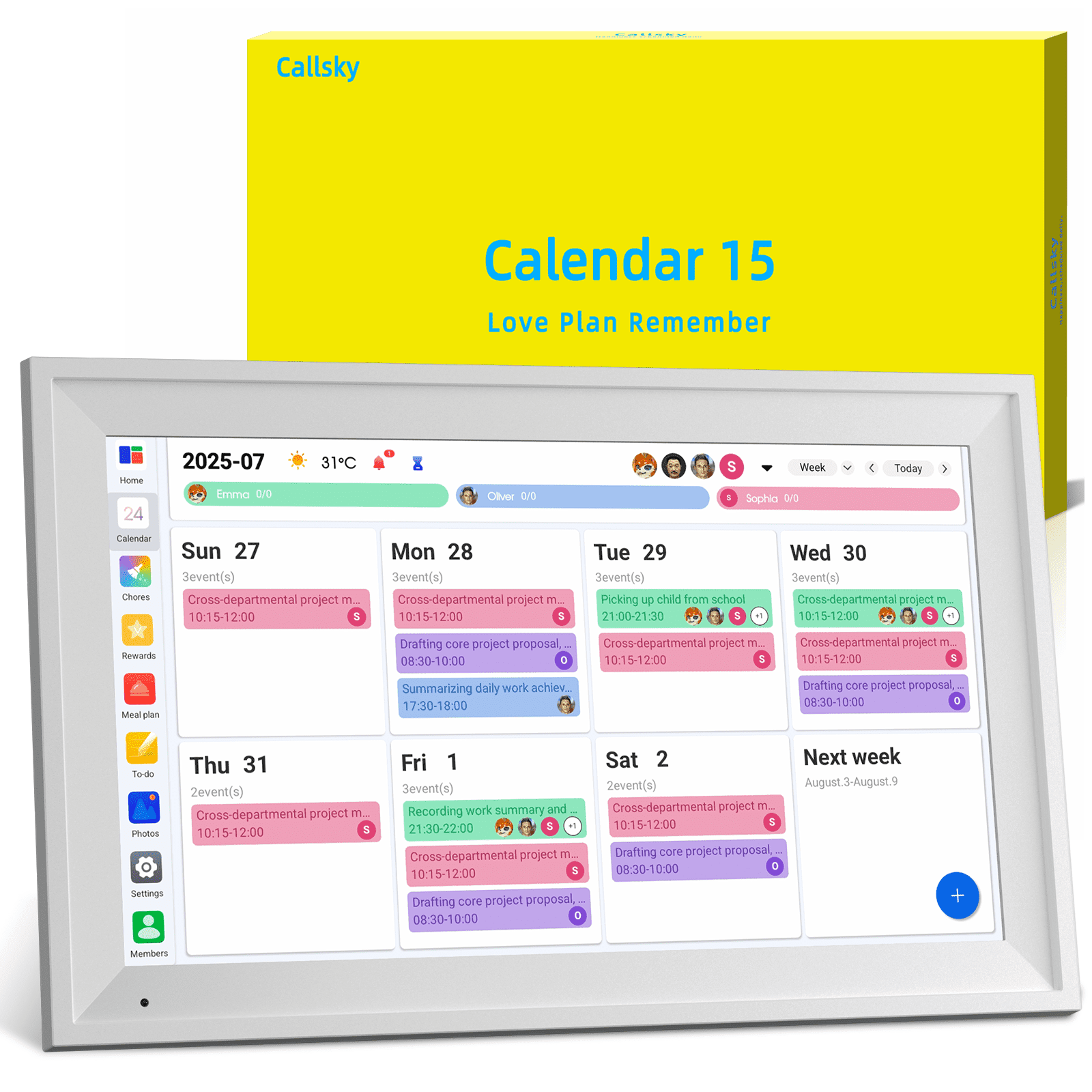 Digital Calendar, Smart Digital Calendar Planner & Chore Chart, IPS FHD ...
