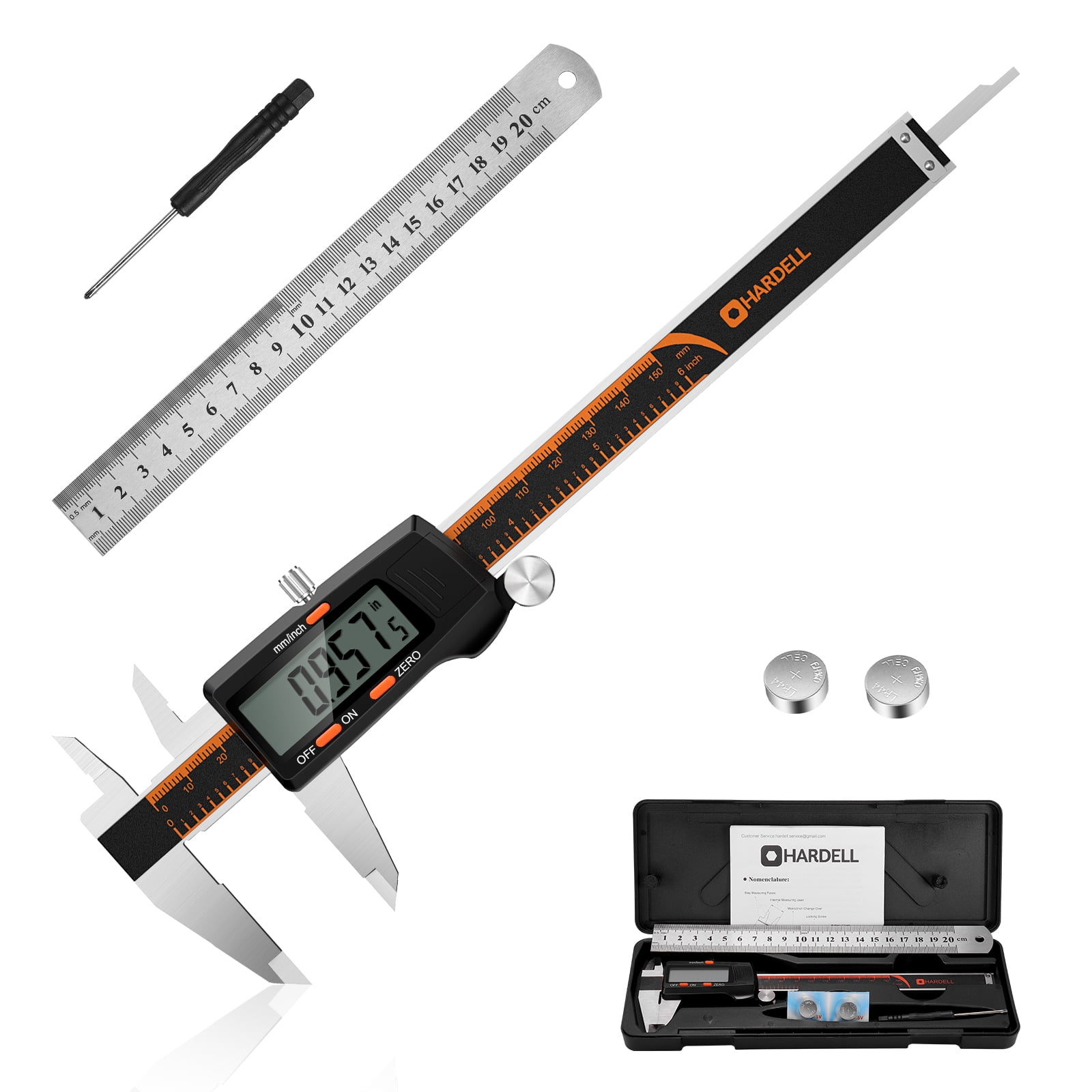 Digital Caliper 6 Inch with Large LCD Screen, Calipers Measuring Tool ...