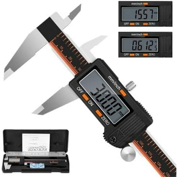 Digital Caliper, 6 Inch Stainless Caliper Measuring Tool with Large LCD ...