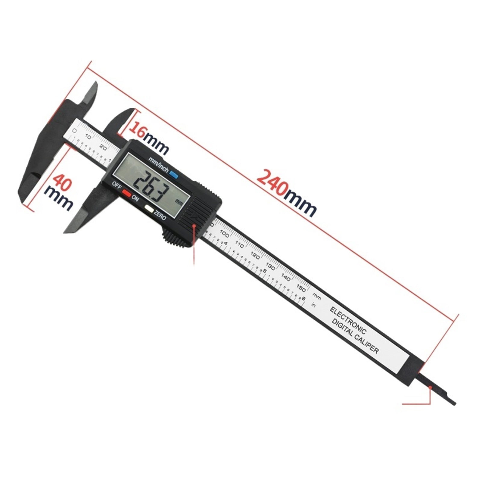 Digital Caliper Big Screen Electronic Vernier Calipers Plastic ...