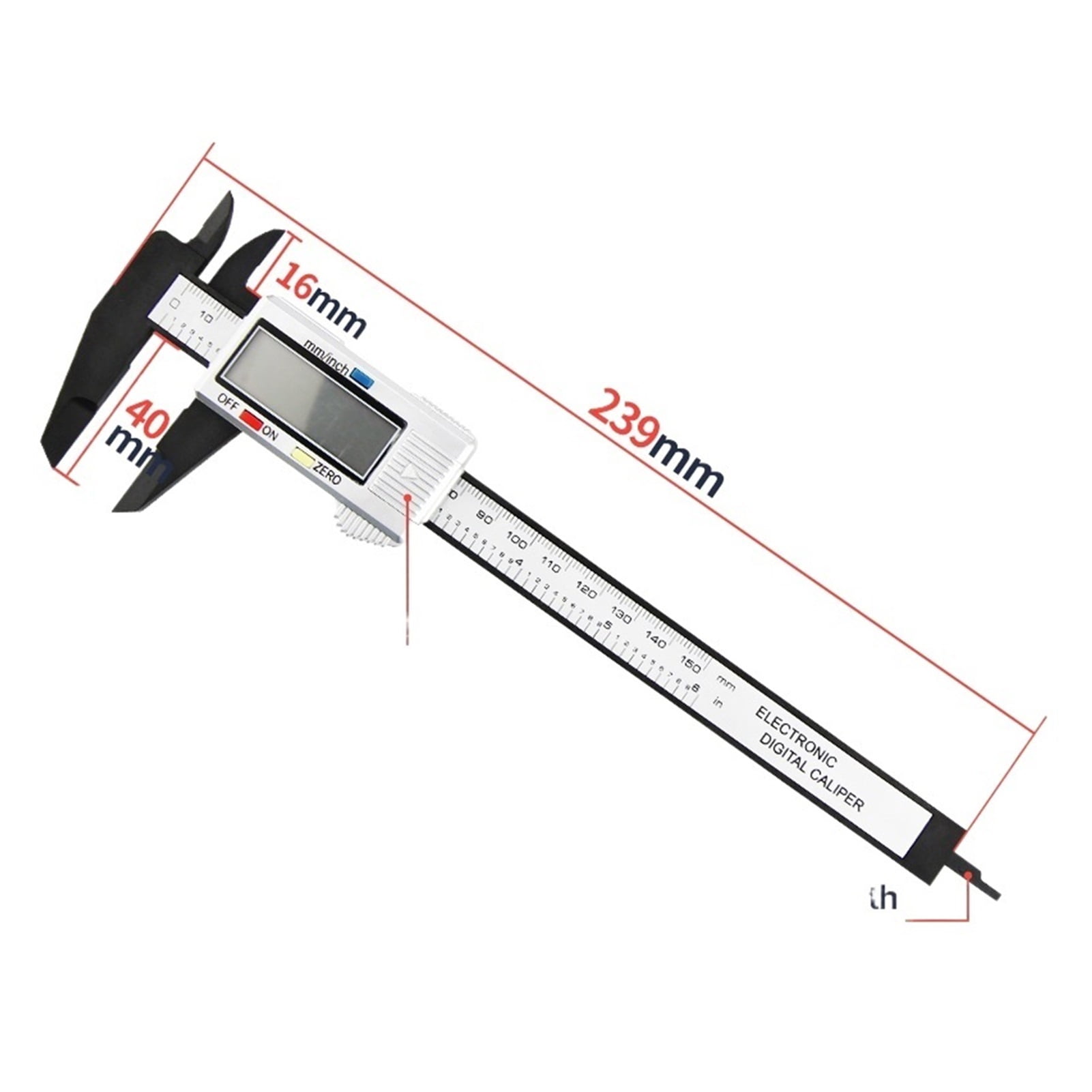 Digital Caliper Big Screen Electronic Vernier Calipers Plastic ...