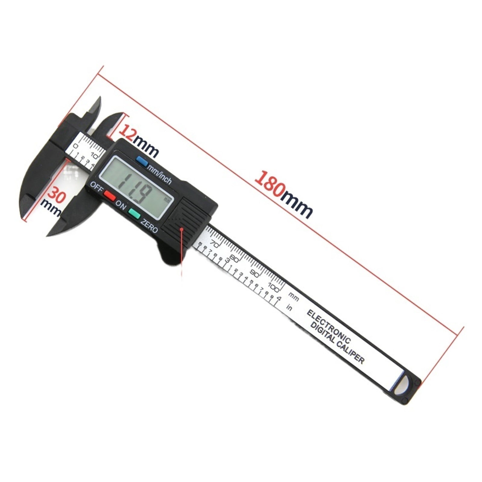 Digital Caliper Big Screen Electronic Vernier Calipers Plastic Thickness Gauge Depth Pachometer ...