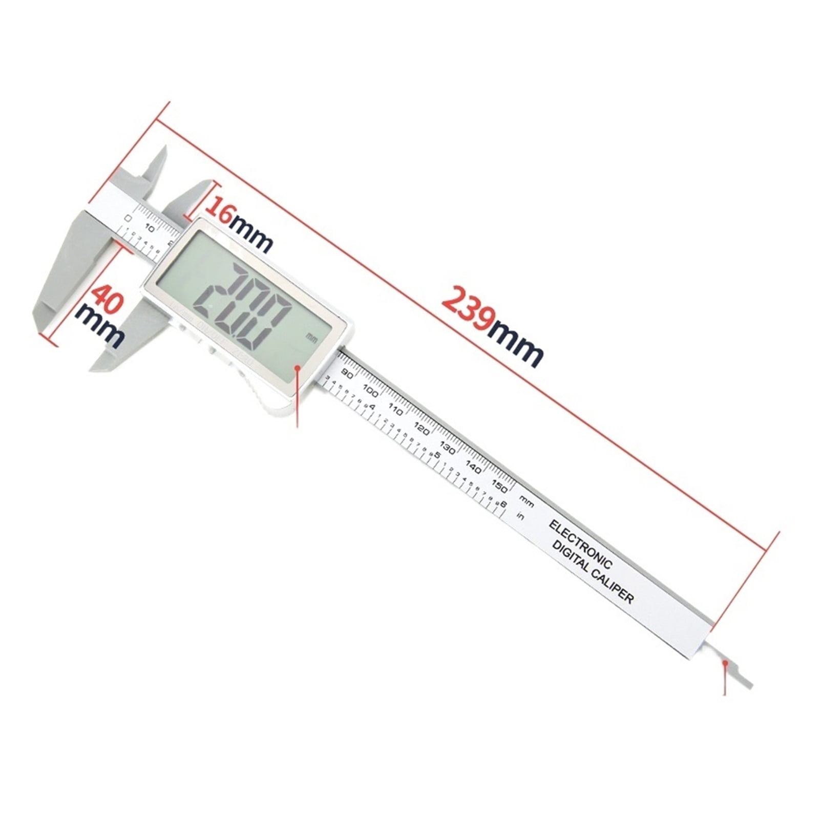 Digital Caliper Big Screen Electronic Vernier Calipers Plastic ...