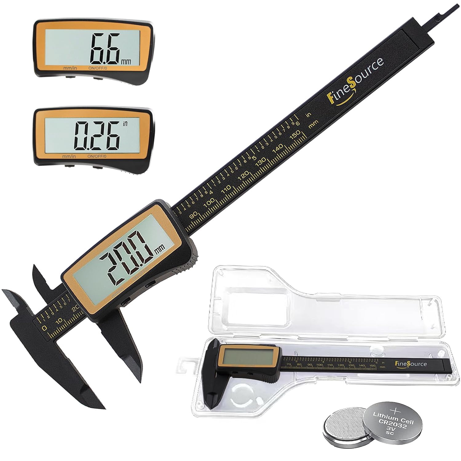 Digital Caliper, Caliper Measuring Tool with Large Screen, Vernier Inch ...