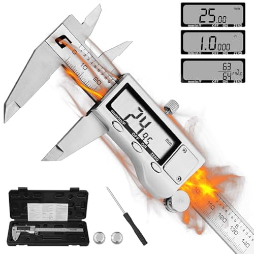 Digital Caliper Measuring Tool, 6 Inches Electronic Digital Vernier ...