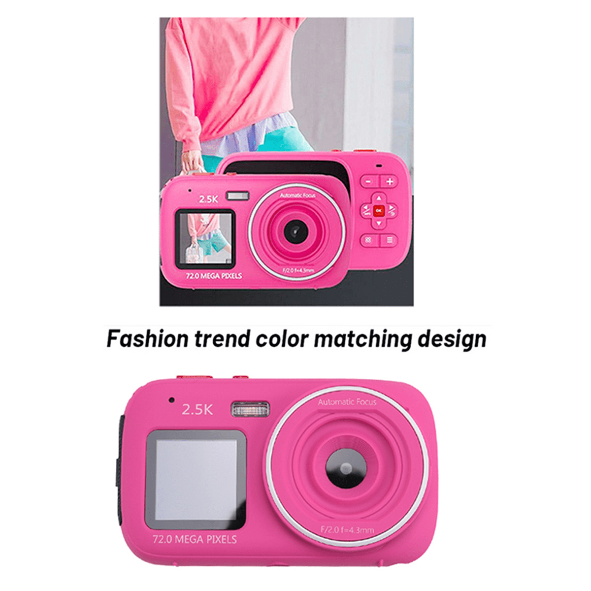 Digital Camera 16x Zoom Dual Screen 72MP HD with MP3 Player Function ...