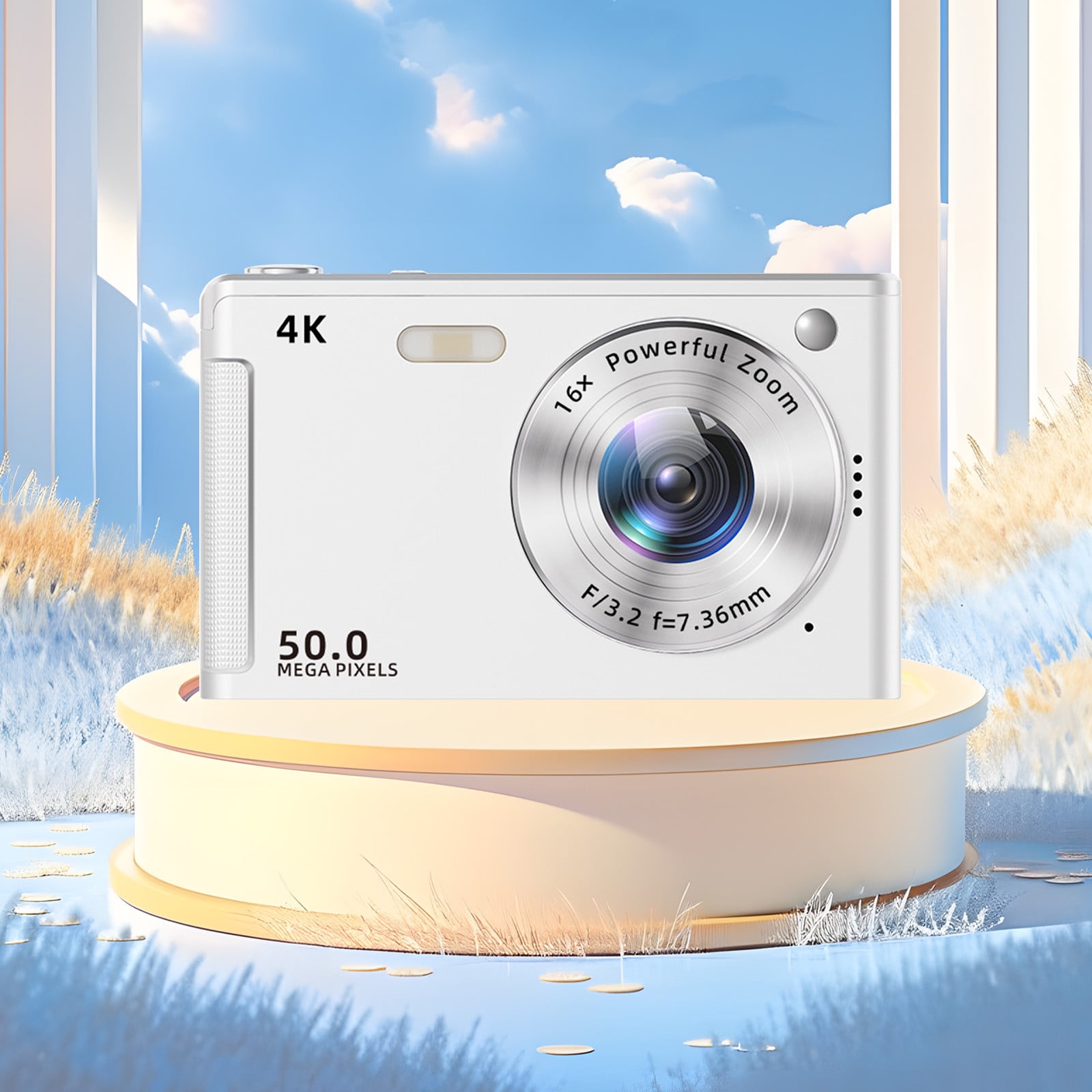 Digital Camera, 2.8" IPS Screen 16X Auto Focus Recording Selfie Beauty ...