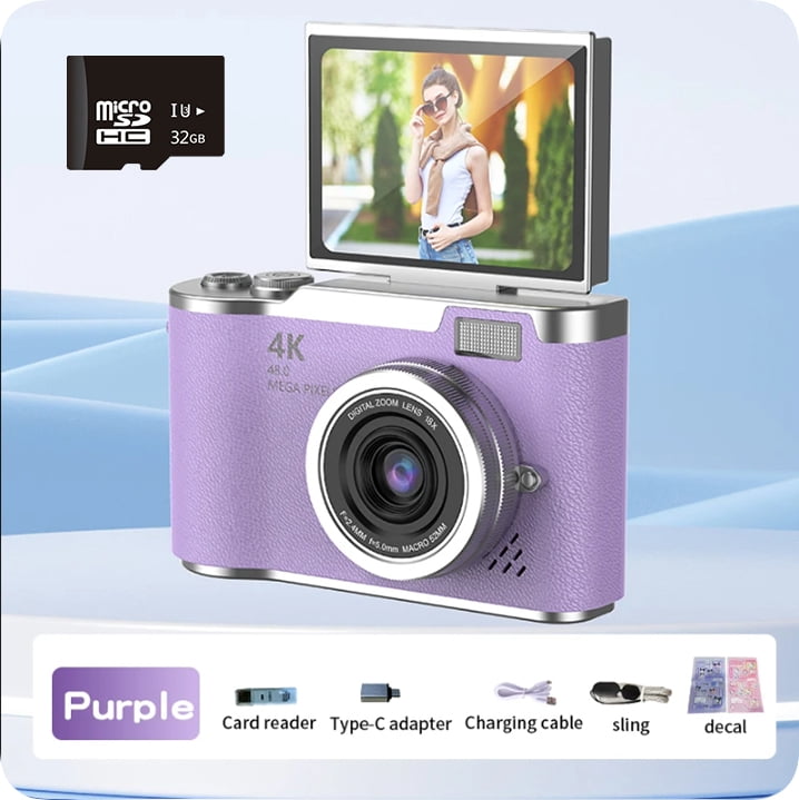 Digital Camera 4K 48MP Photography Camera Video Camcorder Rechargeable ...