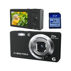 Compact 4K Melcam Camera, 48MP, Anti-Shake, Viewfinder, SD Card, 2 ...