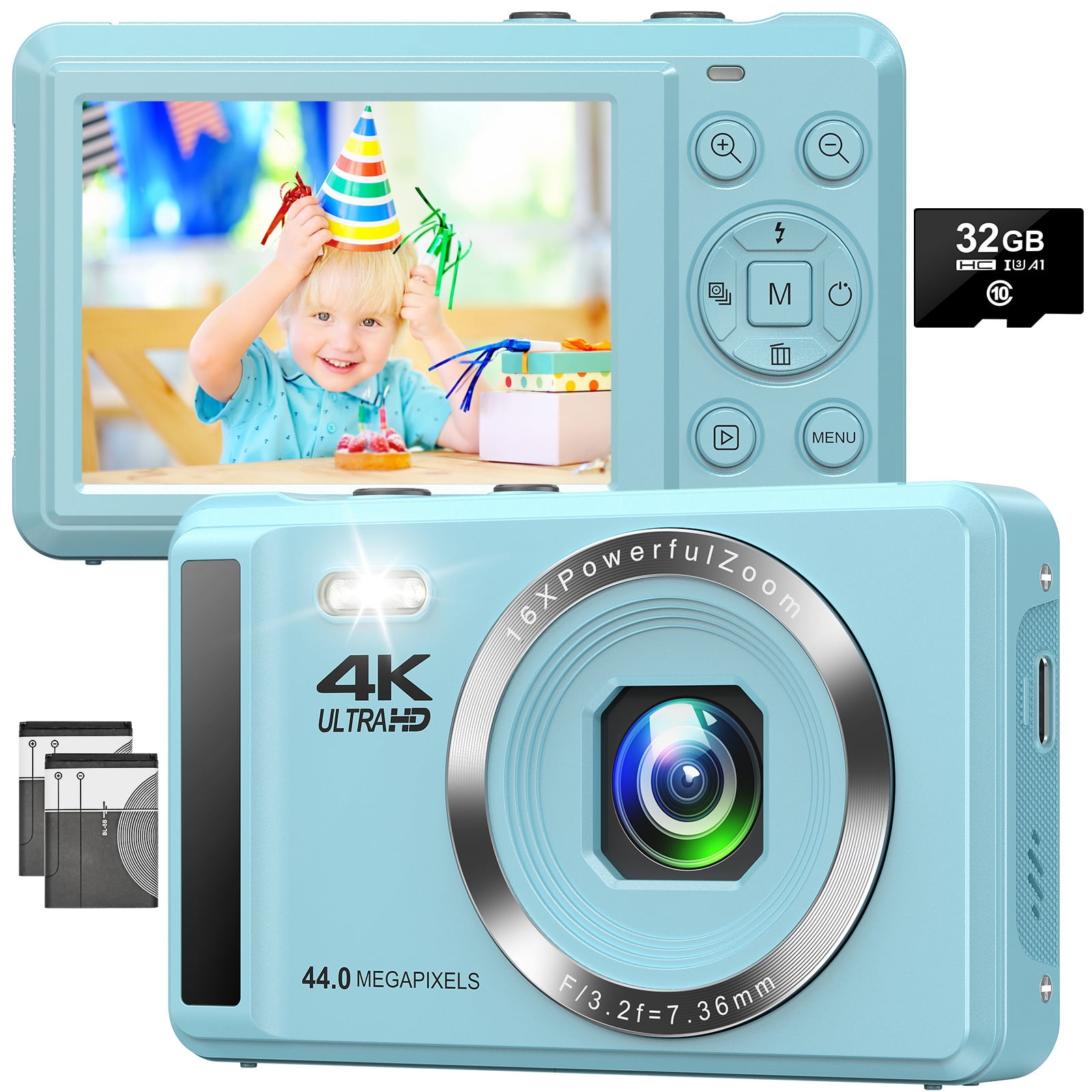 Digital Camera 4K UHD 44MP Vlogging Camera, Autofocus Compact Camera ...