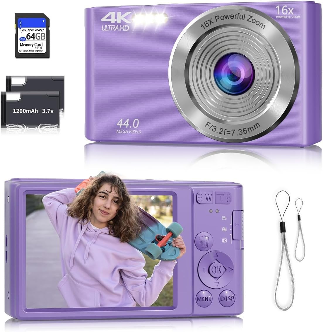 Digital Camera, Autofocus 4K Camera for Photography with 64GB Card ...