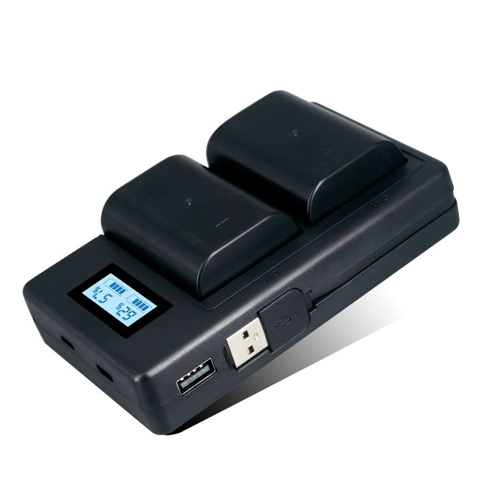 Digital Camera Battery Charger 2 Pack DMW-BLF19 Batteries with LCD ...