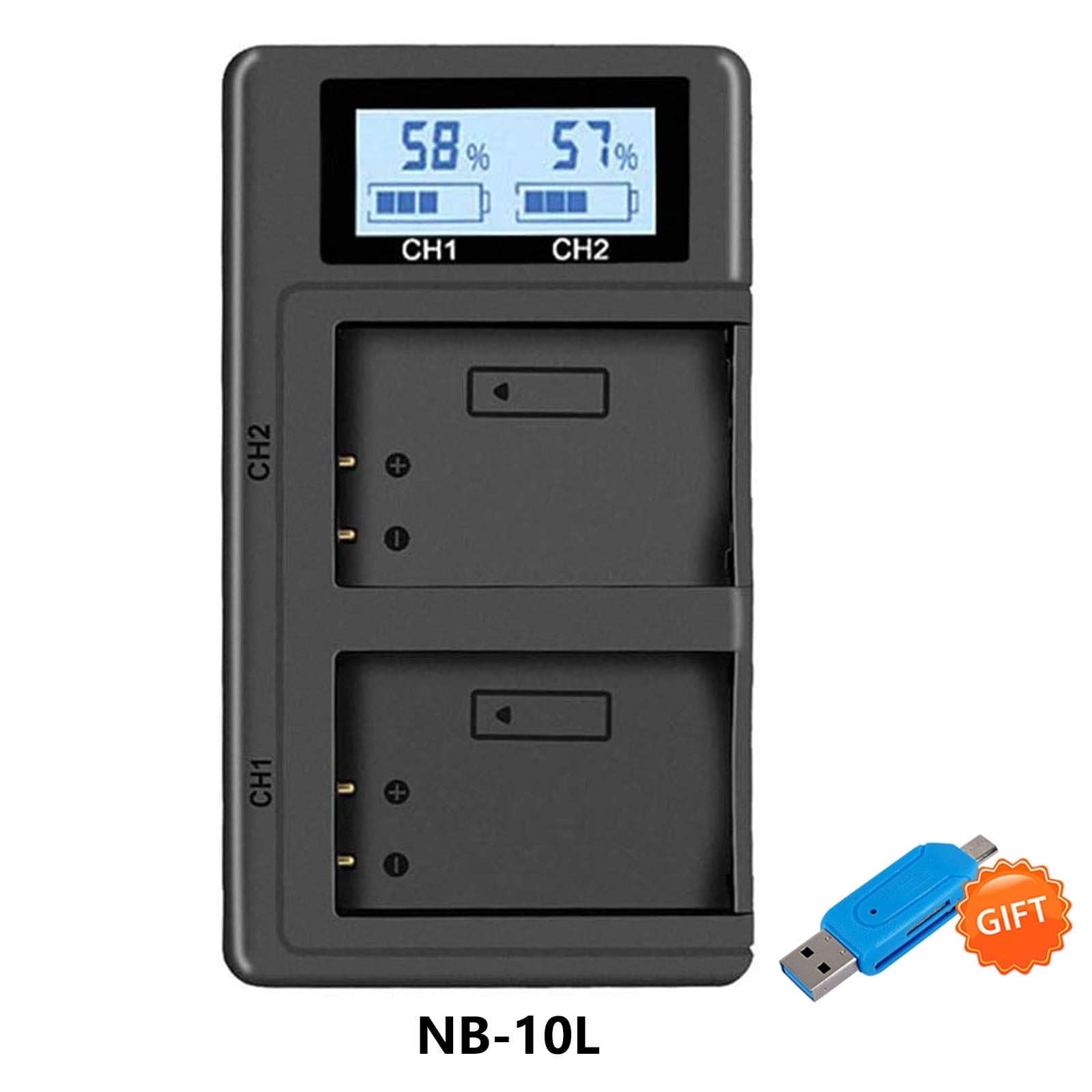 Digital Camera Battery Charger NB 10L USB Dual Charger for Canon SX40 ...