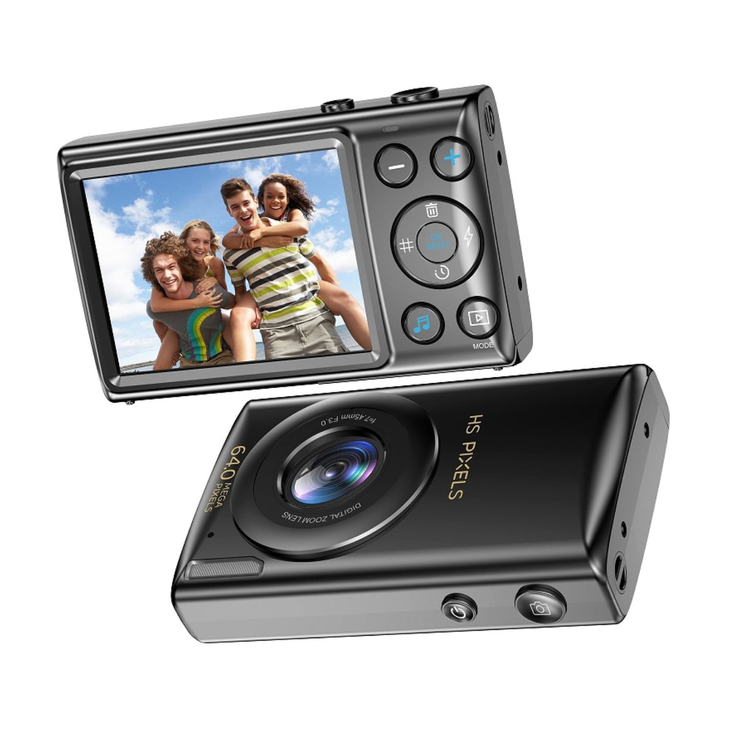 Digital Camera Card Camera Multi functional Music 64MP High Pixel 4K HD ...