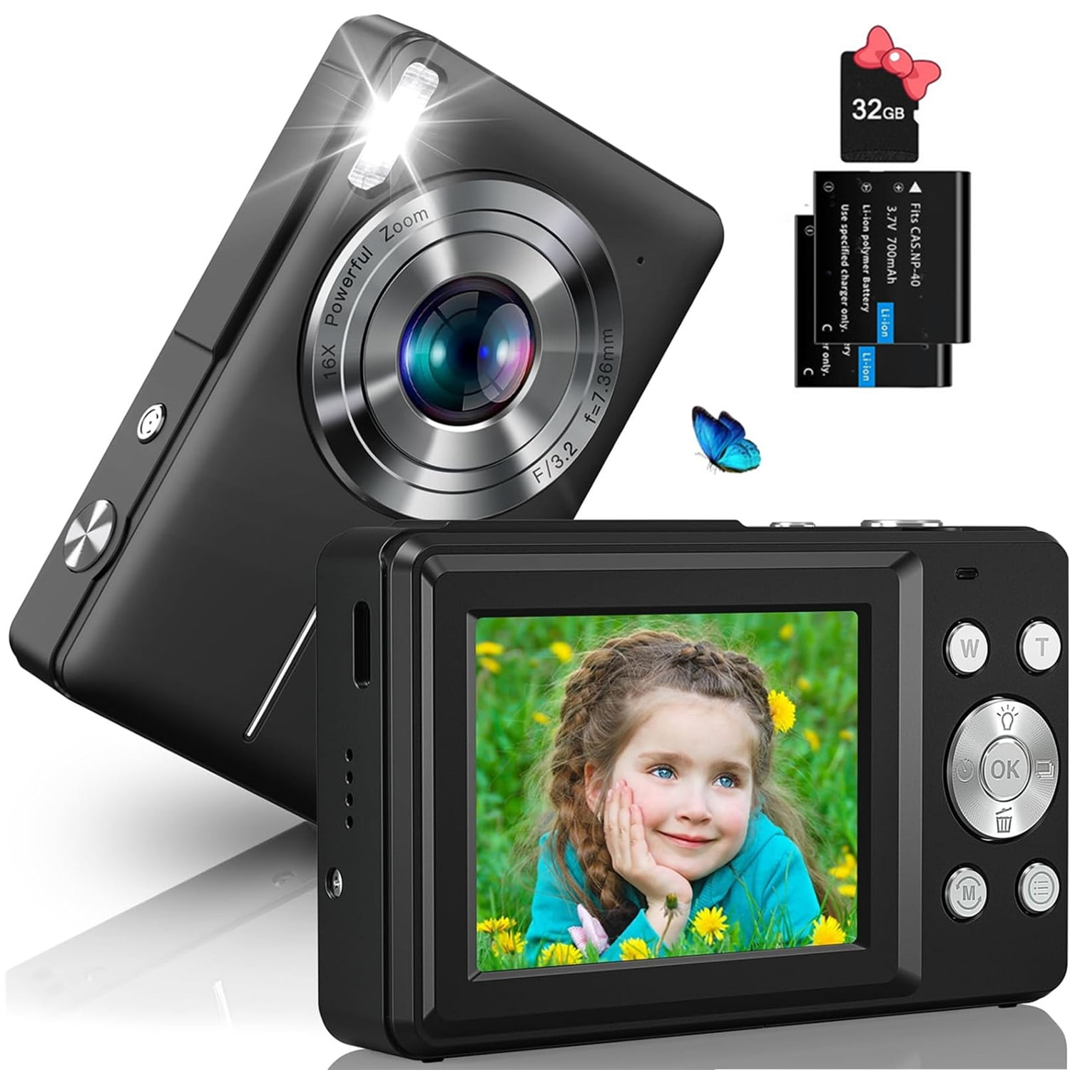 44MP FHD 1080P Digital Camera for Kids, Teens, Seniors with 16X Zoom ...