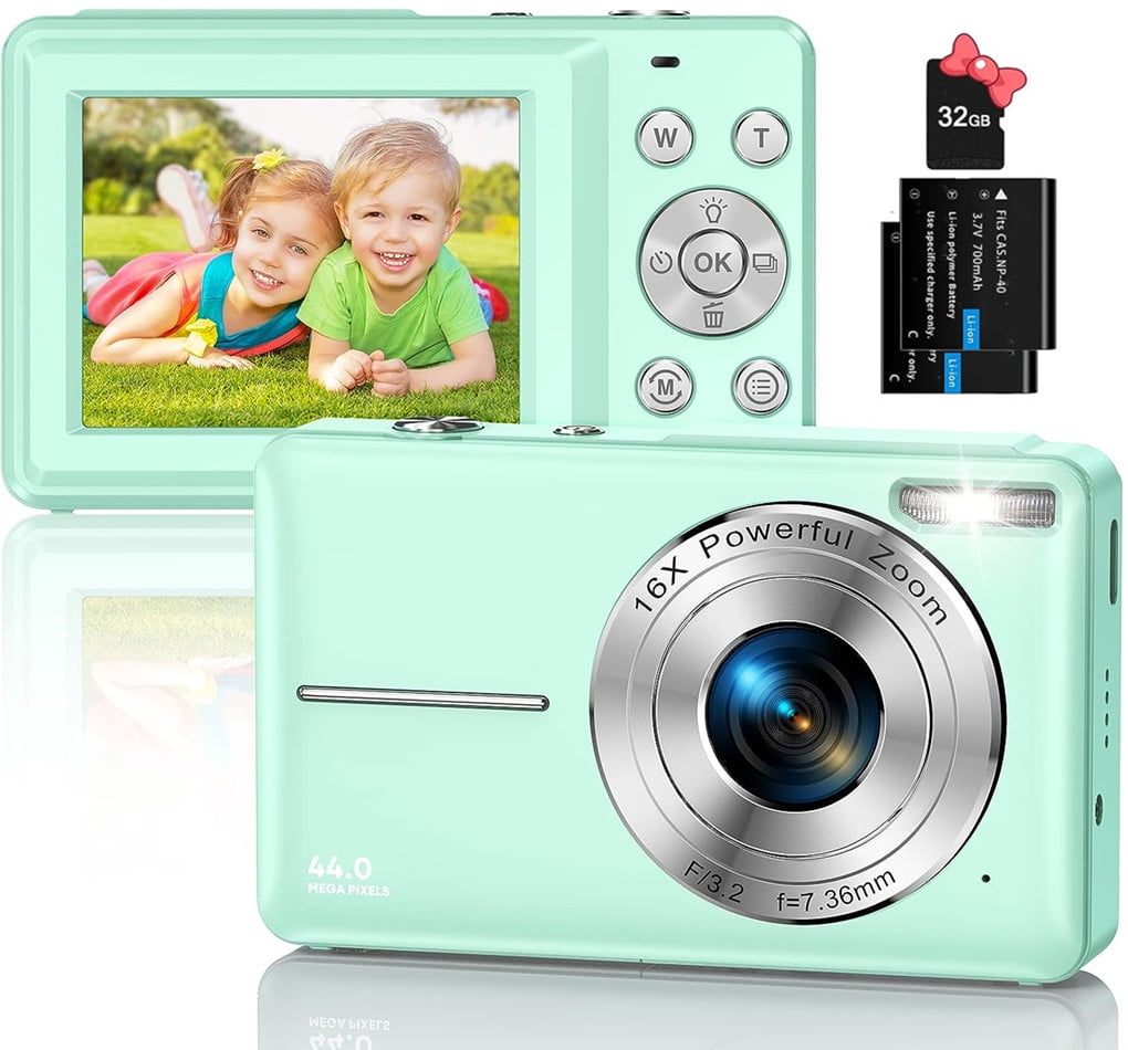 44MP Green FHD 1080P Digital Camera with 16X Zoom & Webcam Function for ...