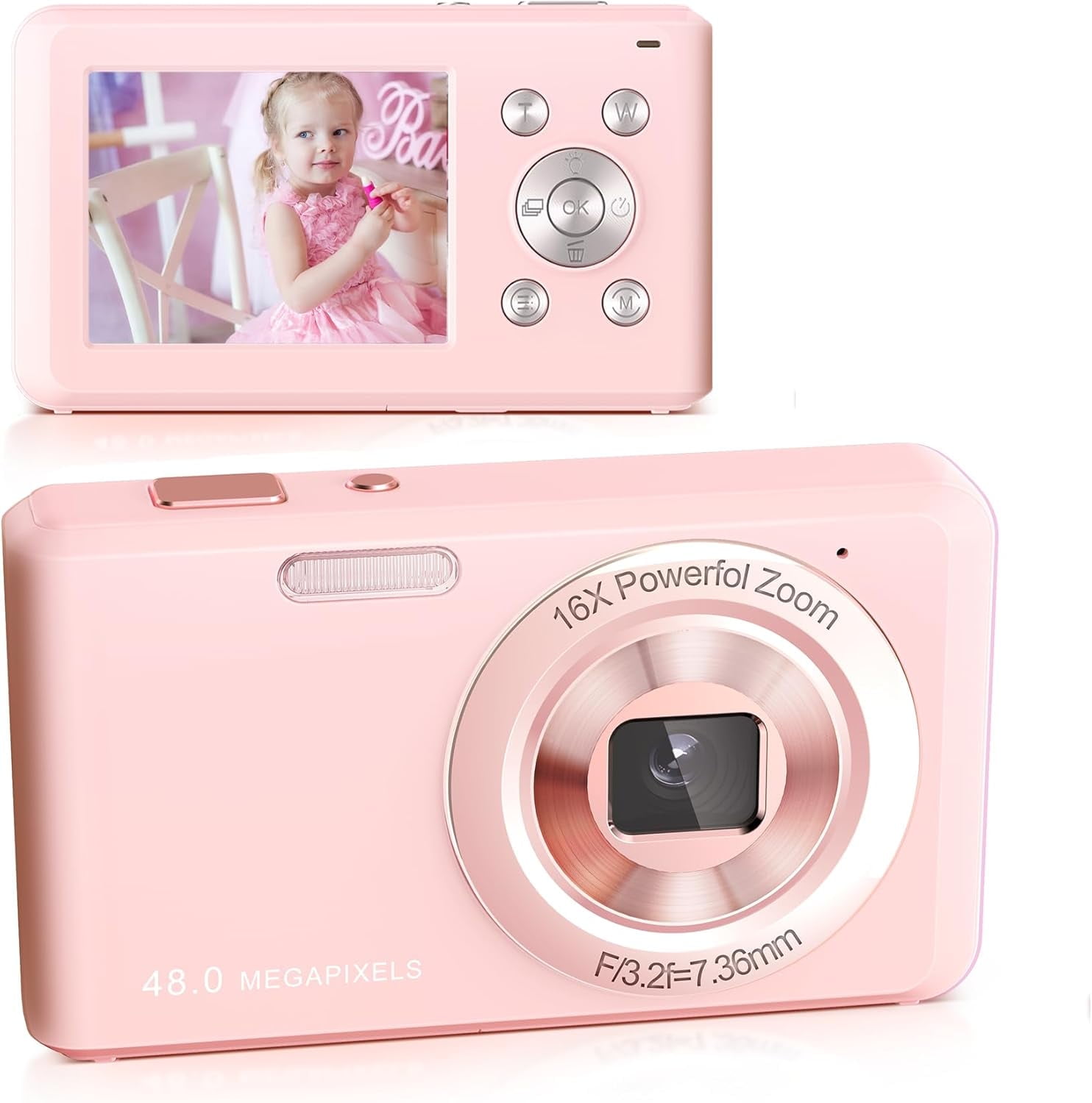 Digital Camera, FHD 1080P Compact Camera with 32GB Card，48MP Camera 2.4 ...