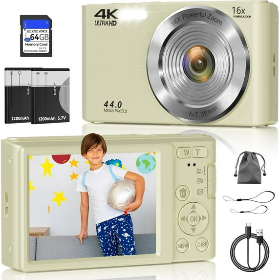 Digital Camera, FHD 4K 44MP Digital Camera, 16X Digital Zoom, Digital ...