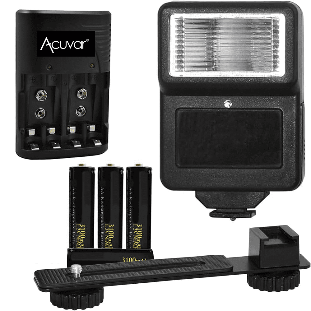 Digital Camera Flash, Bracket and 4X AA Batteries and Charger for Fuji ...