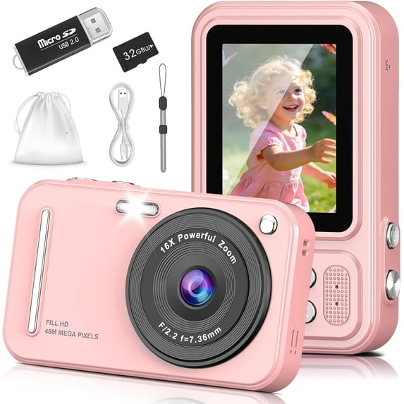 Digital Camera for Kids, 48MP FHD 1080P Point and Shoot Digital Cameras ...