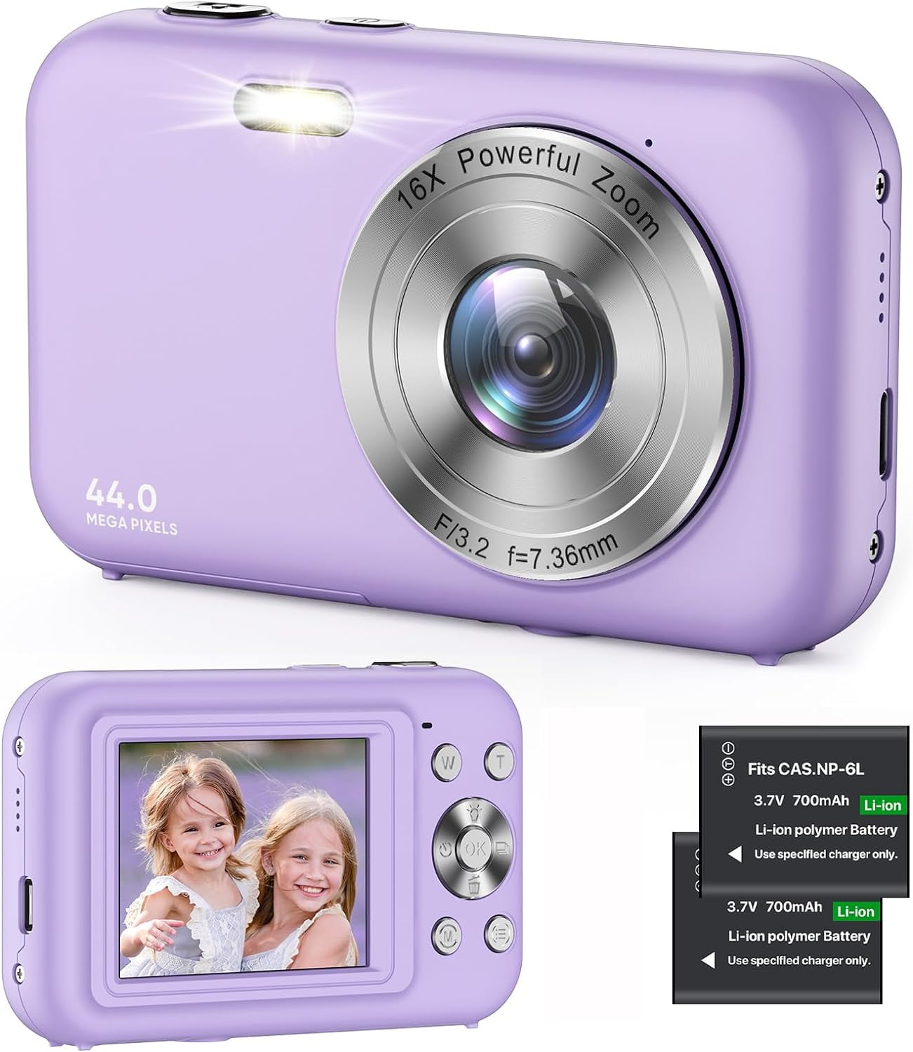Digital Camera Kids Camera with 32GB Card FHD 1080P 44MP Vlogging ...
