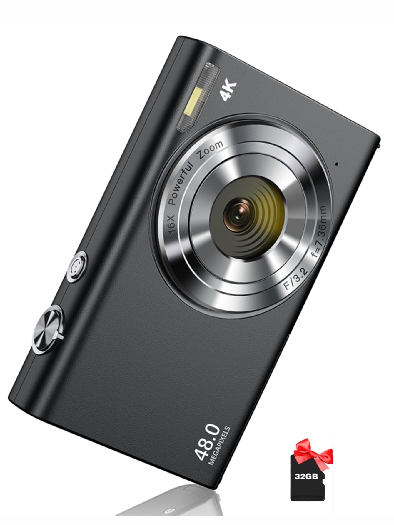 Melcam Digital Camera 4K Autofocus 48MP Kids Camera with 32 GB Card 16X ...