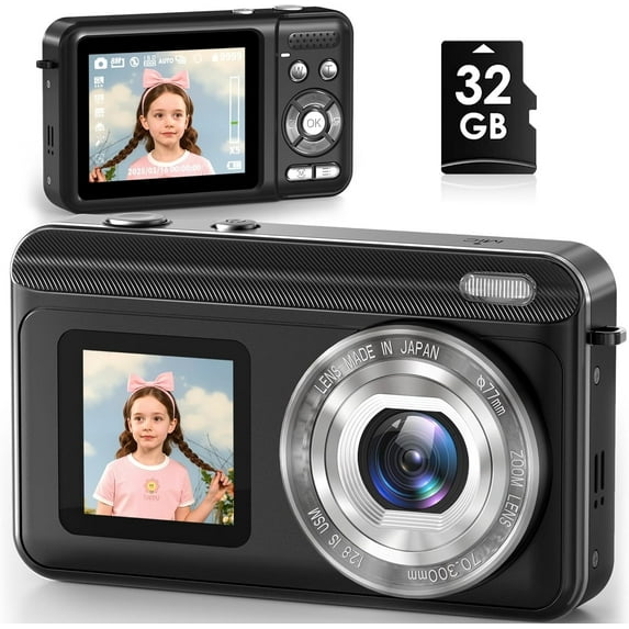 Digital Camera, Real 2.7K Dual-Screen Digital Camera for Photography ...