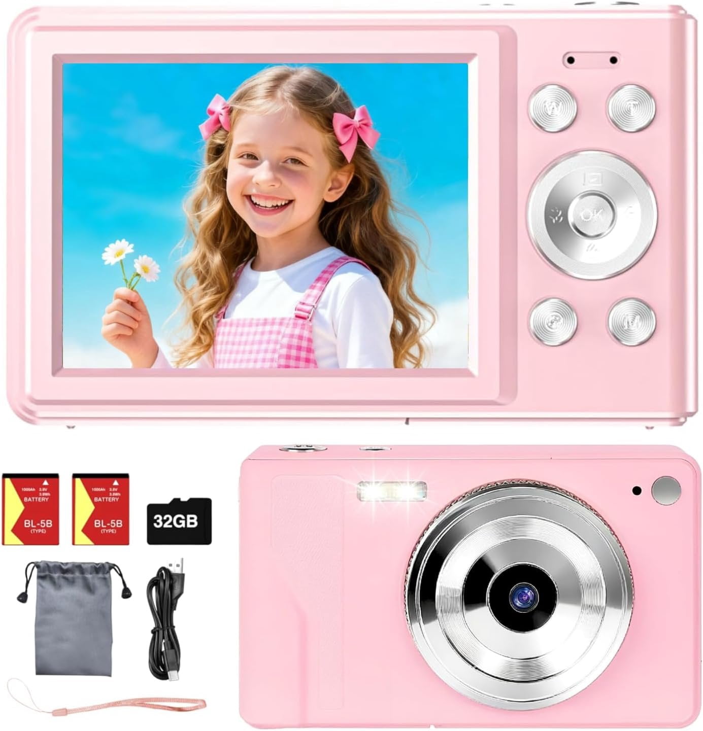 Digital Camera for , Teens & Beginners - 56MP 1080P FHD, 16X Digital ...