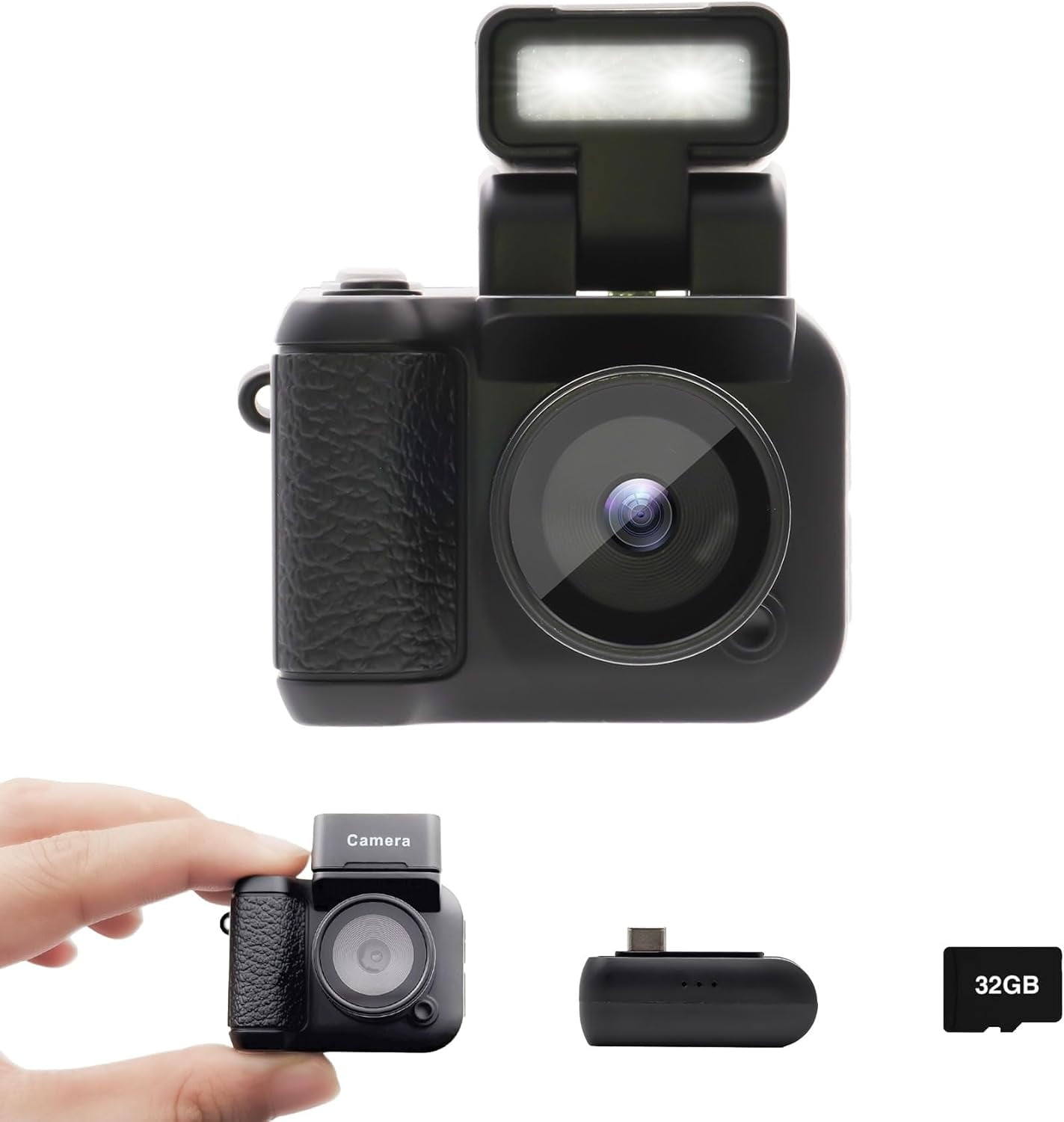 Digital Camera with 1.4 in LCD Screen 1080P 32GB Card Charging Base ...