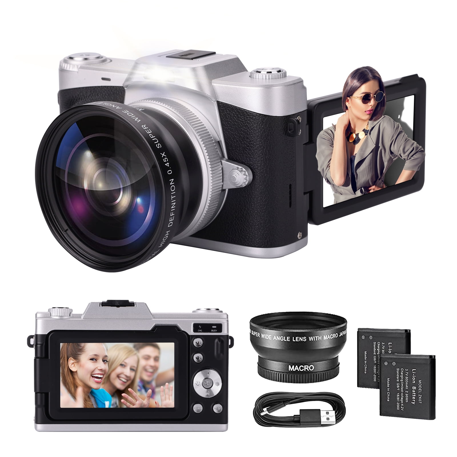 Digital Camera with 3'' Flip Screen 16X Digital Zoom Compact Point and ...
