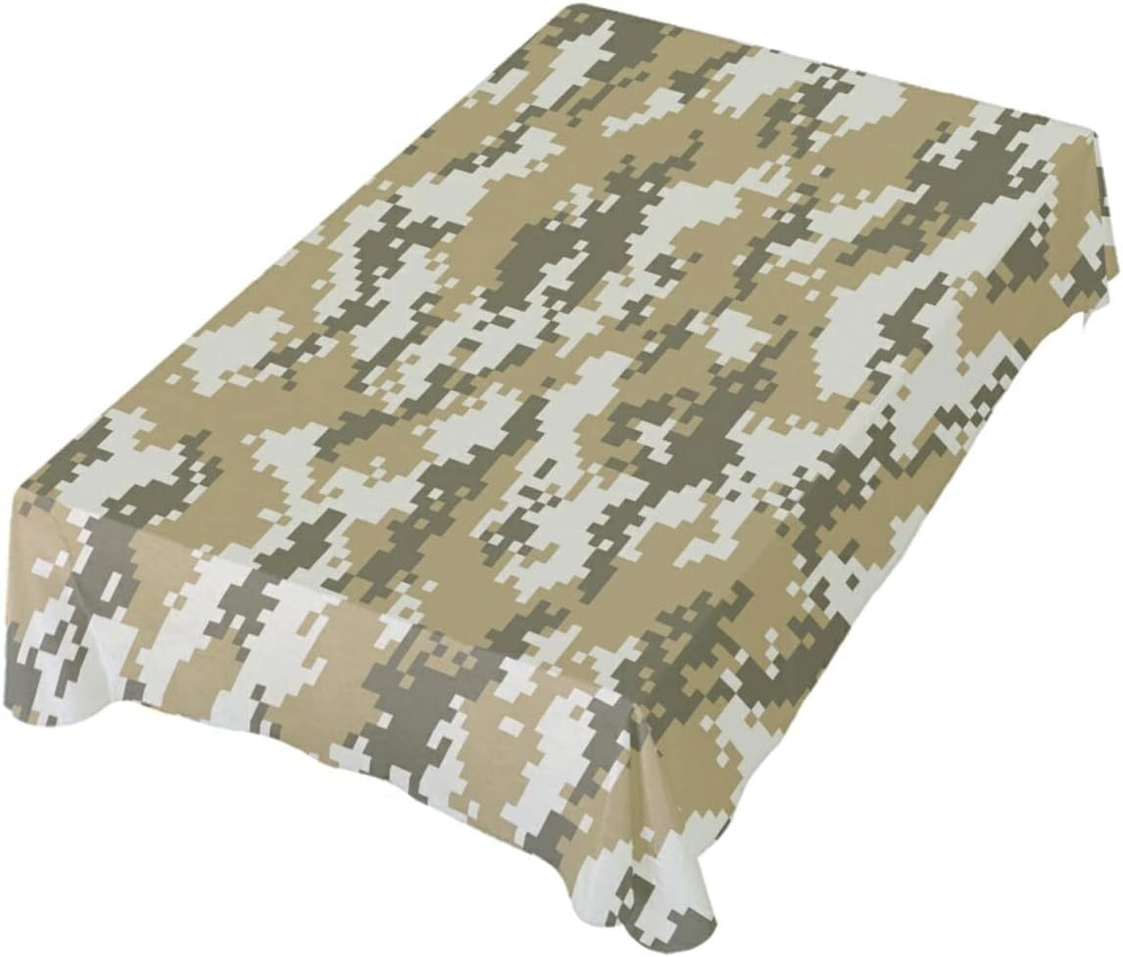 Digital Camo Yellow Tablecloth 60" x 120" Rectangle Table Cloth Cover ...