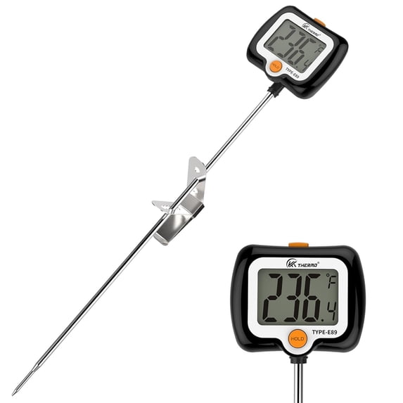 Digital Candy Thermometer, LCD Instant Read Food Thermometer with 10 ...