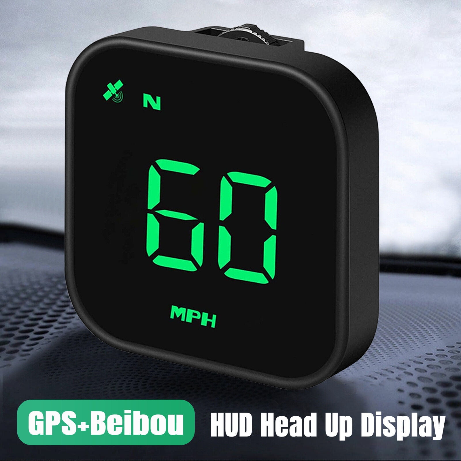 Digital Car HUD GPS Speedometer Head Up Display MPH KMH Compass ...