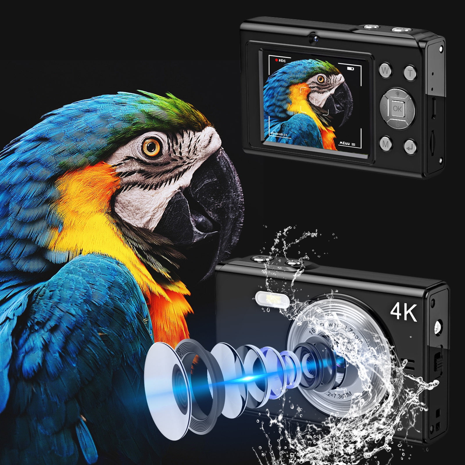 Digital Ccd Camera, Vlogging Camera, Compact Design, Portable Tripod ...