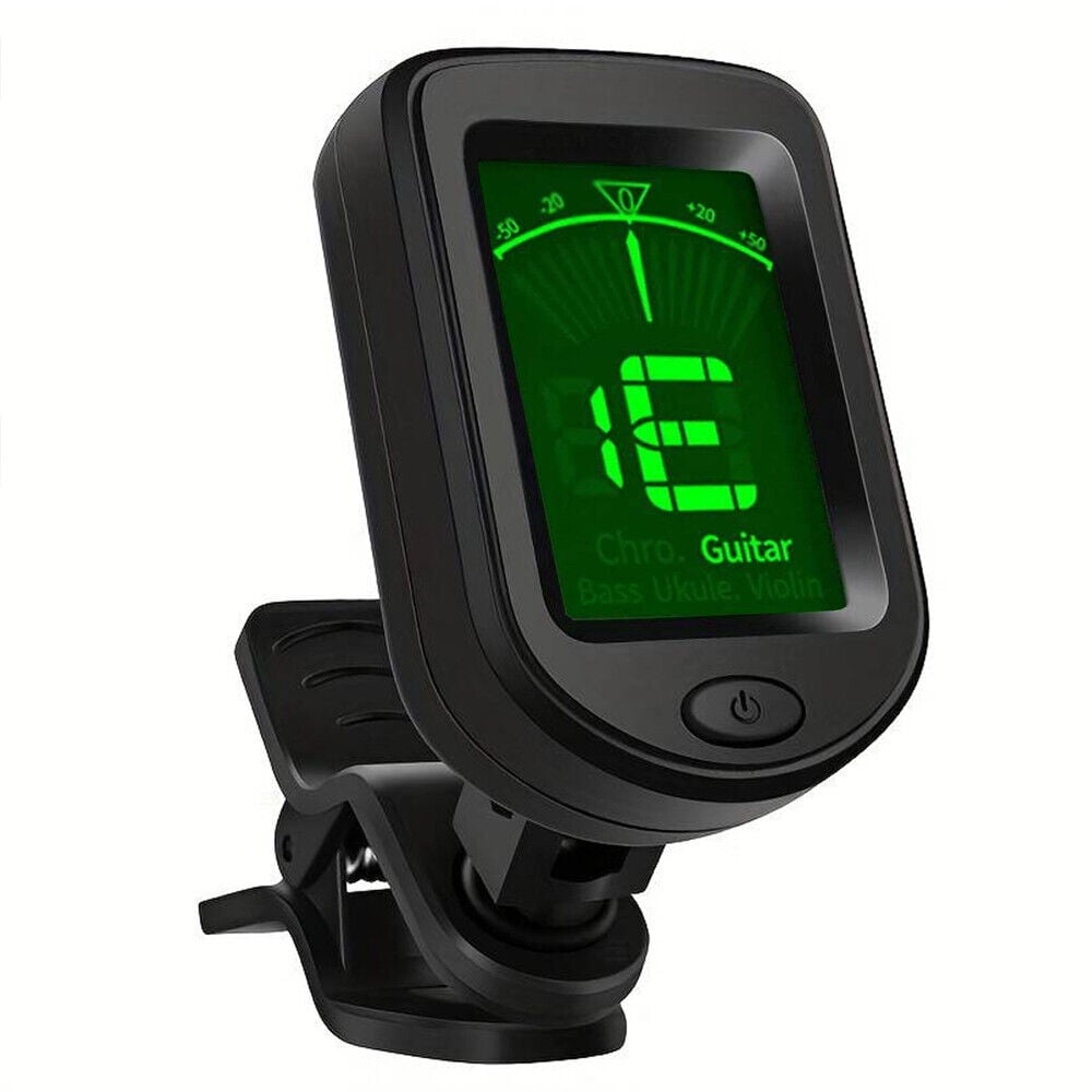Digital Chromatic Clip-On Tuner LCD Guitar Acoustic Electric -BATTERY ...