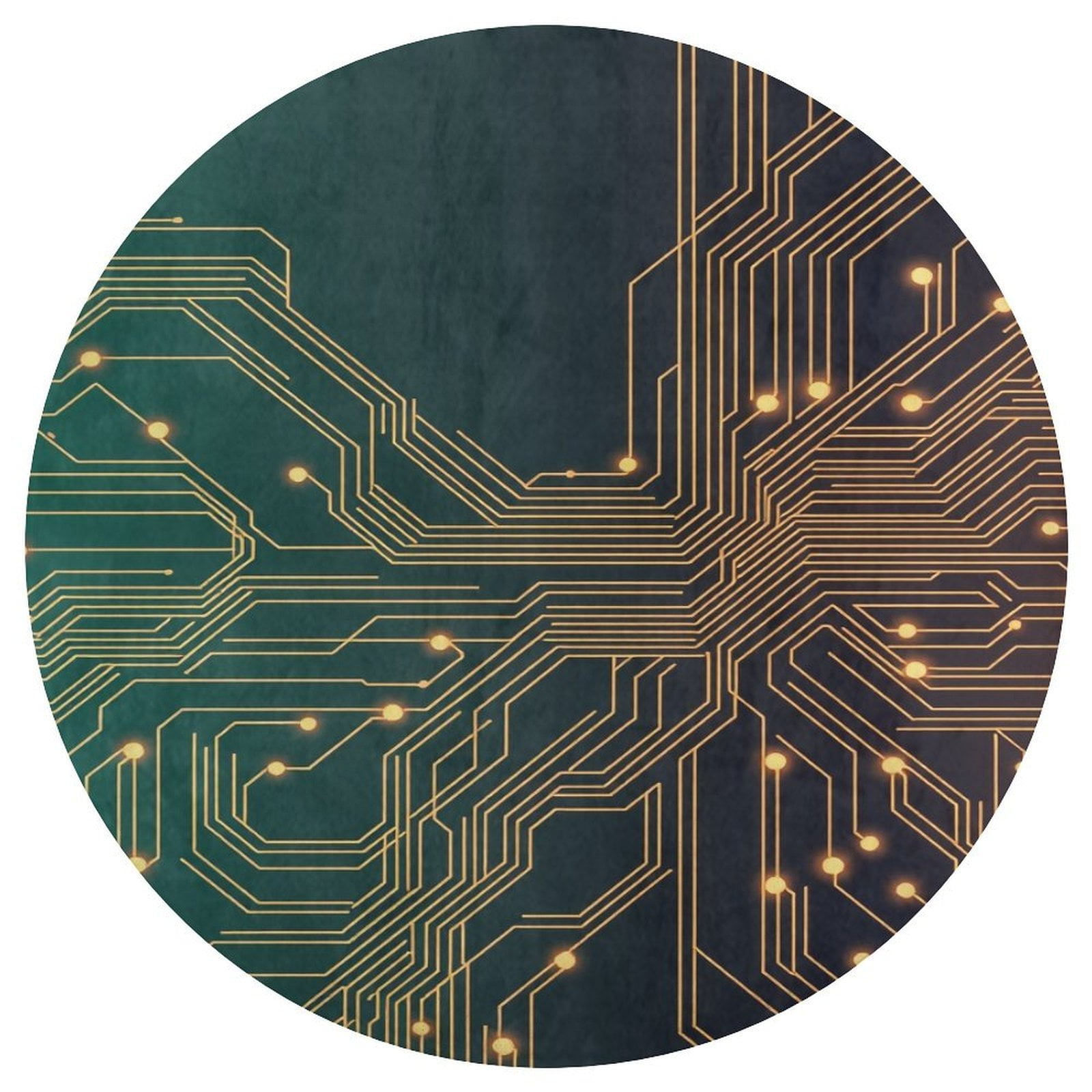 Digital Circuit Board Design Rug Pattern Round Carpet Living Room ...