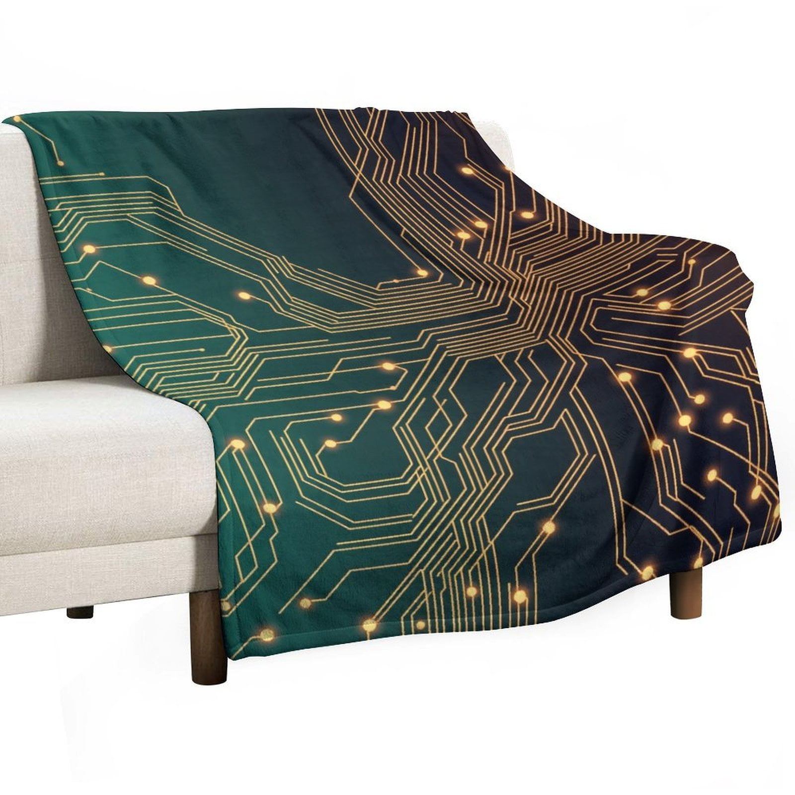 Digital Circuit Board Design Throw Blanket for Sofa Luxury Home ...