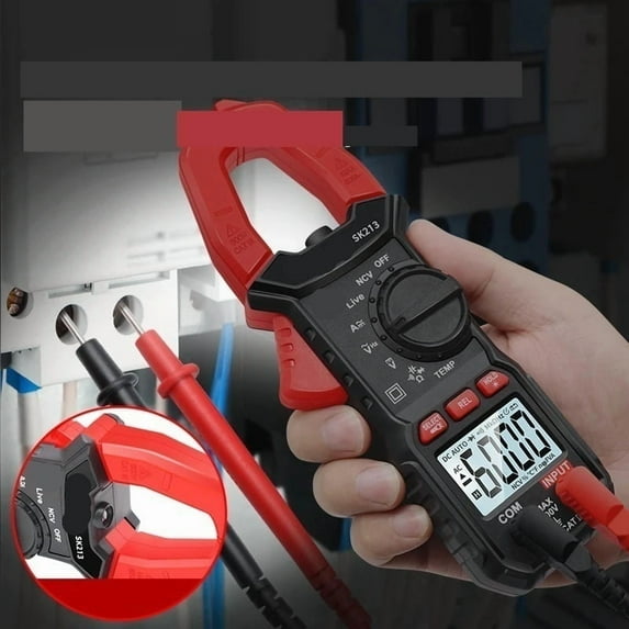 Digital Clamp Meter 600A AC DC Current Ammeter Pliers Hz Ohm NCV Tester ...