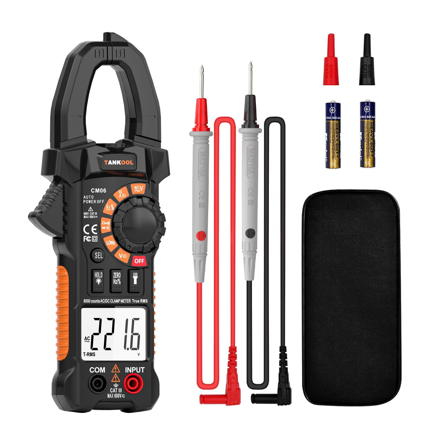 Digital Clamp Meter Multimeter 6000 Counts TRMS, Auto-ranging Amp Meter ...