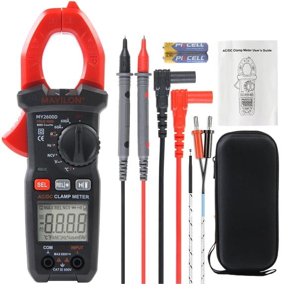 Digital Clamp Meter, Multimeter 6000Counts Volt Meter Auto-ranging ...