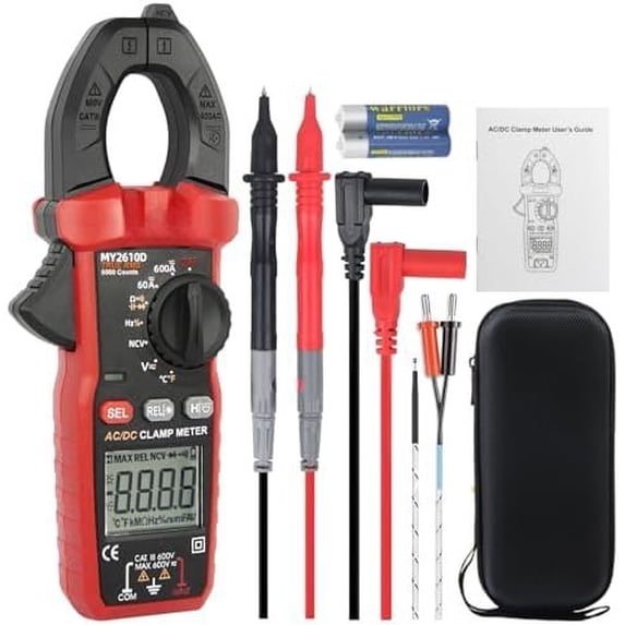 Digital Clamp Meter, Multimeter TRMS 6000 Counts Amp Meter -ranging ...