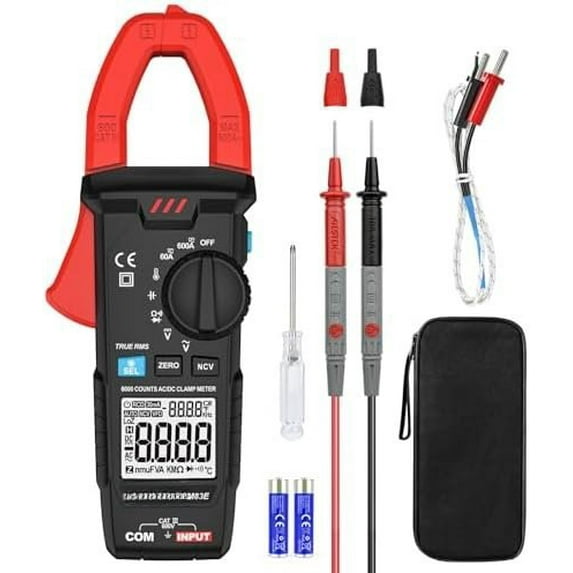 Digital Clamp Meter Multimeter, TRMS 6000 Counts -ranging Amp Tester ...