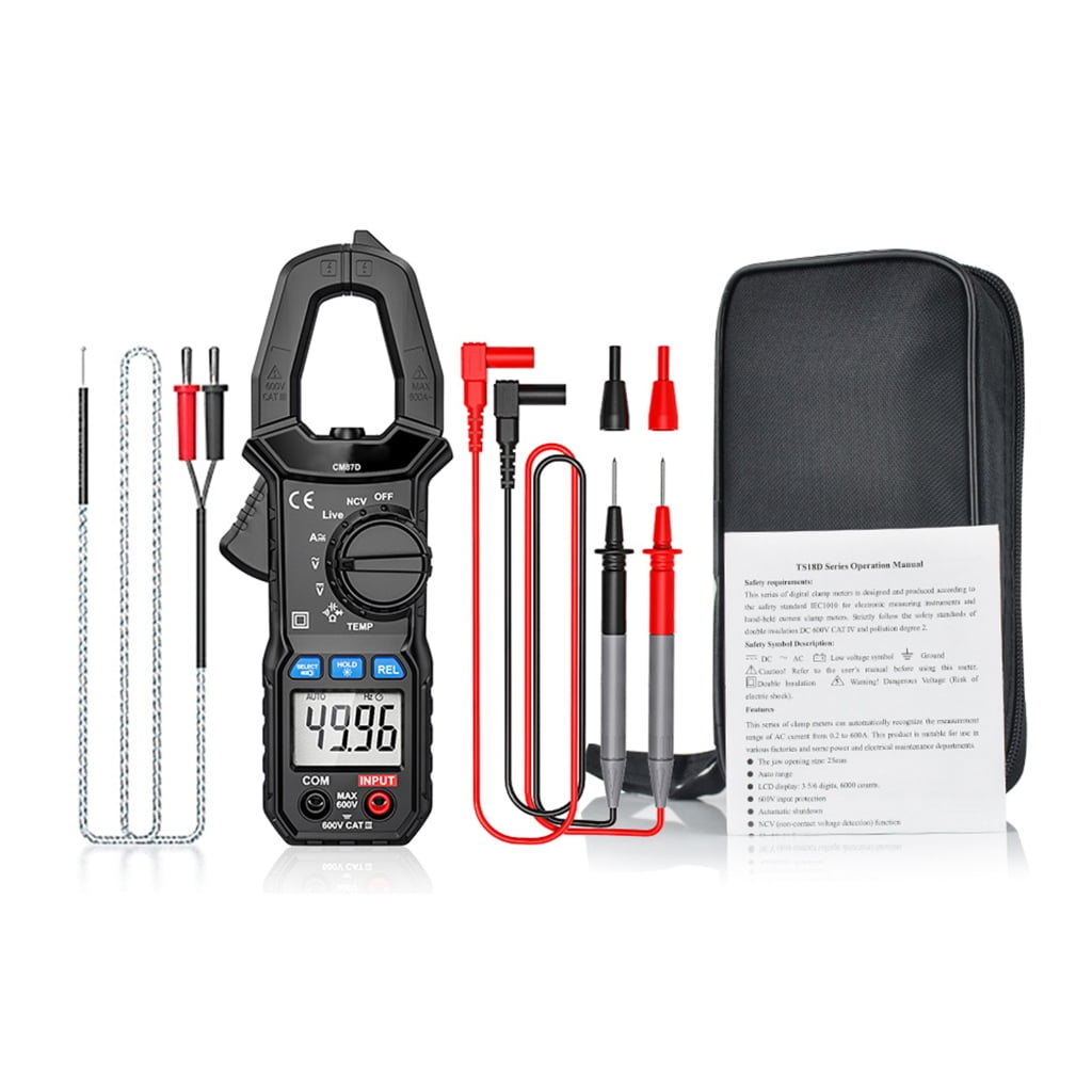 Digital Clamp Meter T-RMS 6000 Counts Multimeter Non Contact Voltage ...