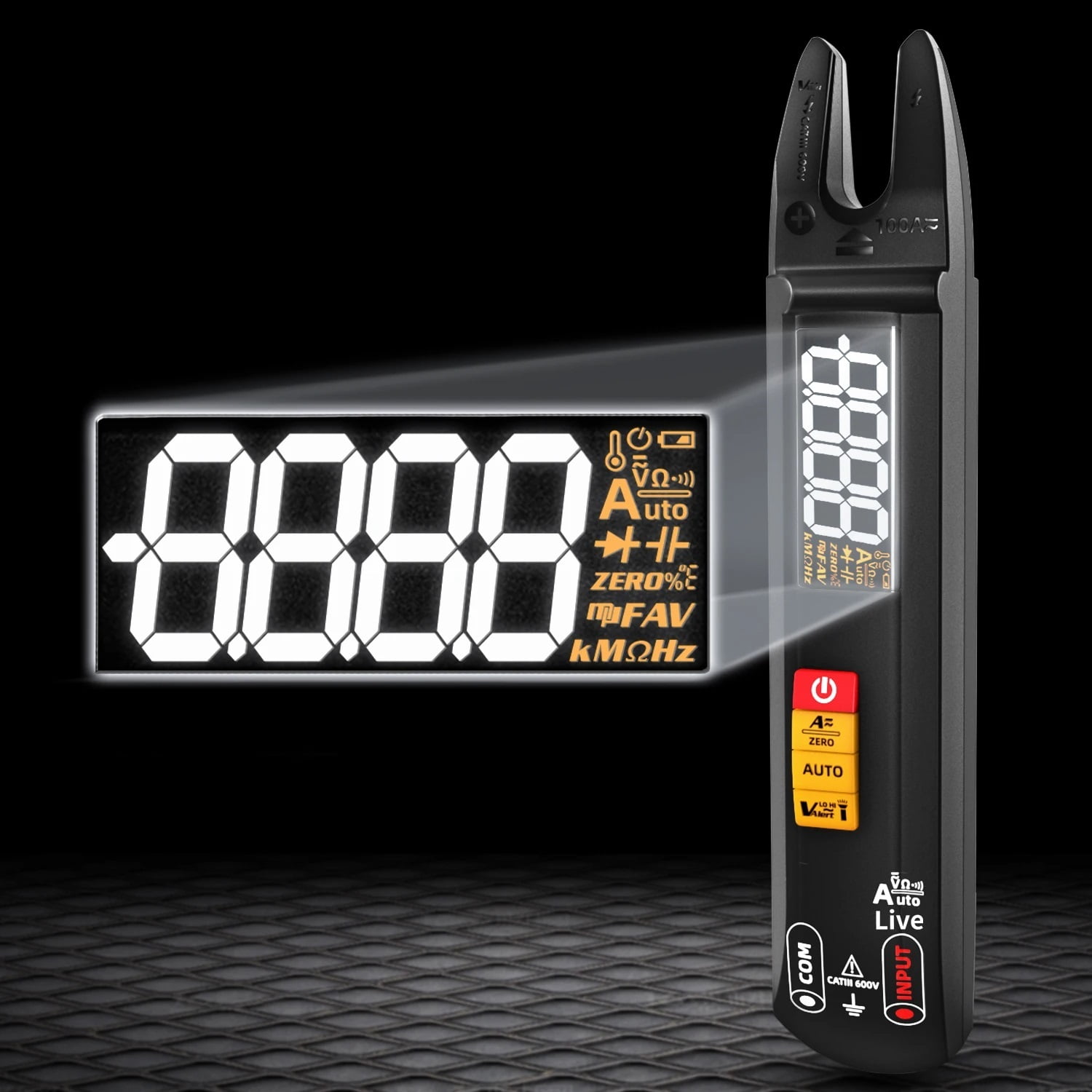 Digital Clamp Multimeter Rechargeable Display Non Contact Hz ...
