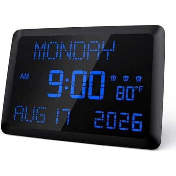 Digital Clock, 11.5" Large Display Calendar Clock with Day and Date ...