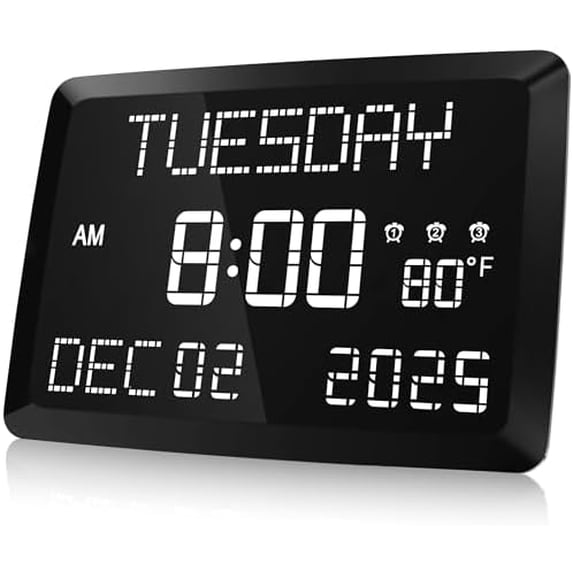 Digital Clock, 11.5" Large Display Calendar Clock with Day and Date ...